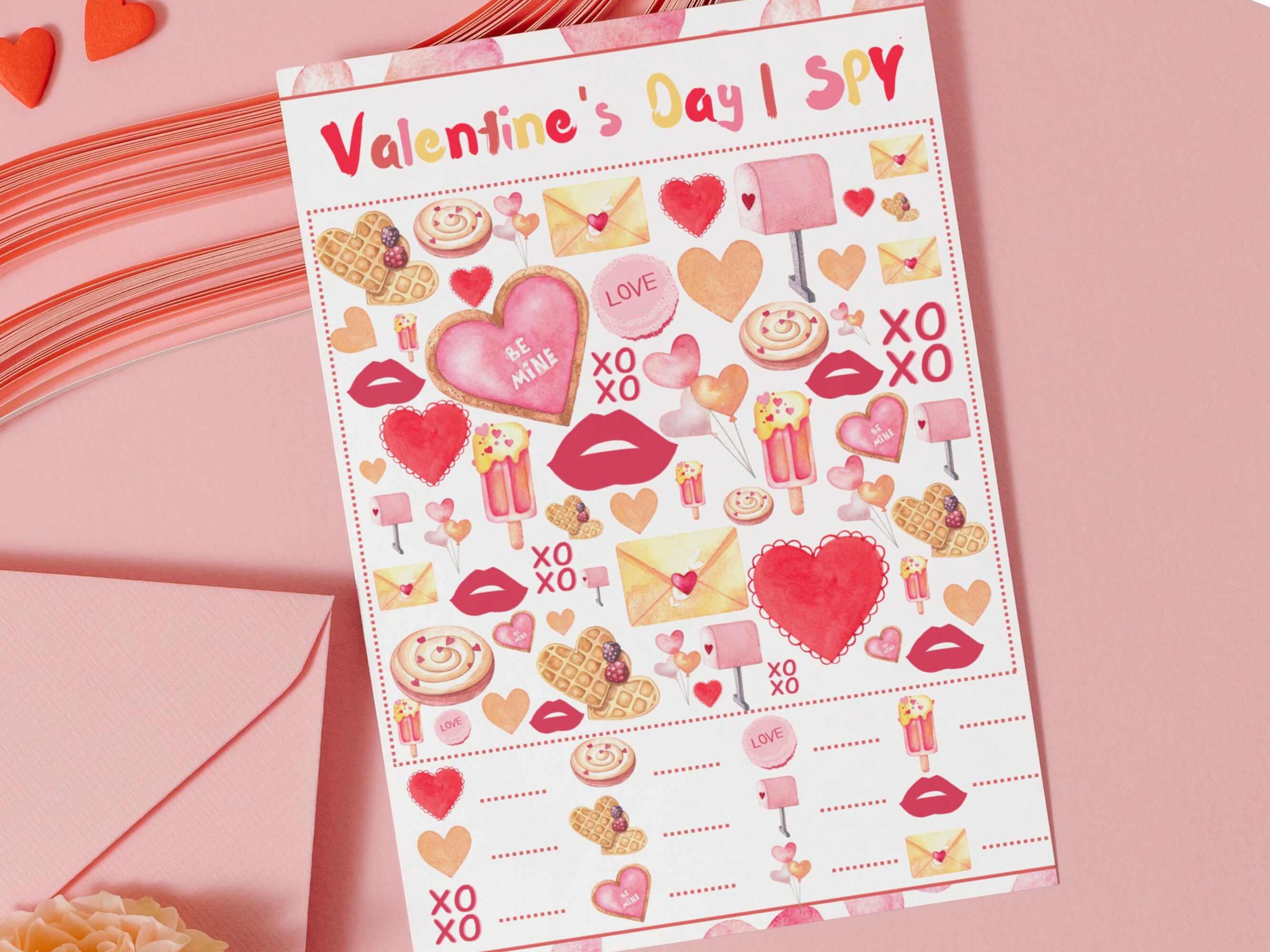 Valentine's Game Bundle I Spy Game Candy Dice Roll and Color, Printable ...