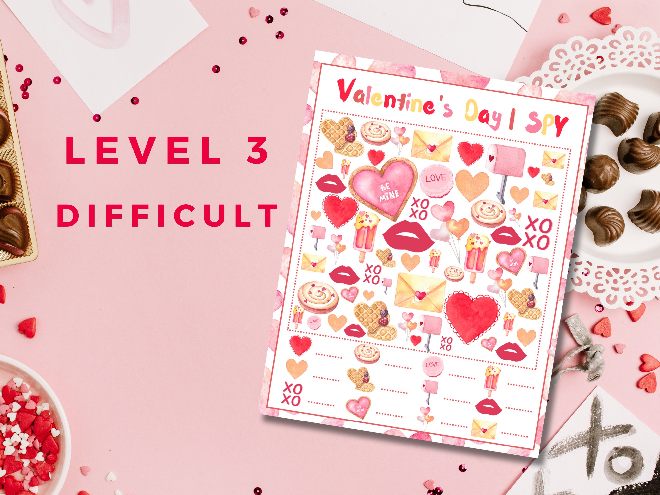 Valentine's Day I Spy Game Printable Classroom Activity for Kids ...