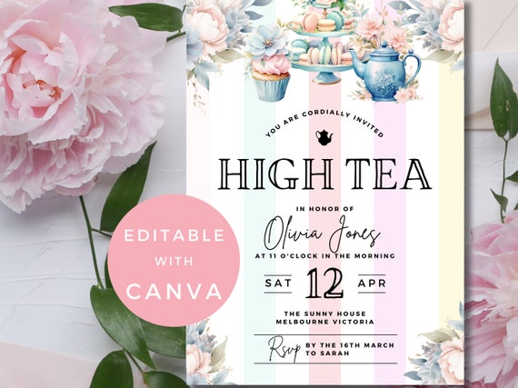 Victorian Tea Party Invitation Tea Towels As High Tea Party