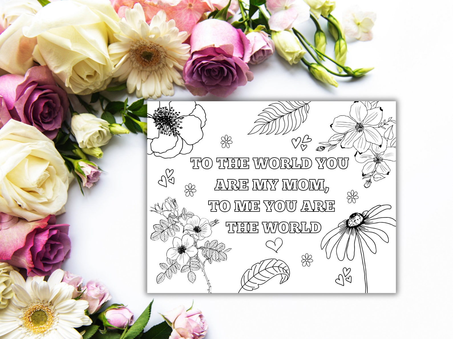 Mothers Day Printable Activity, Coloring Page for Kids, Mother's Day ...
