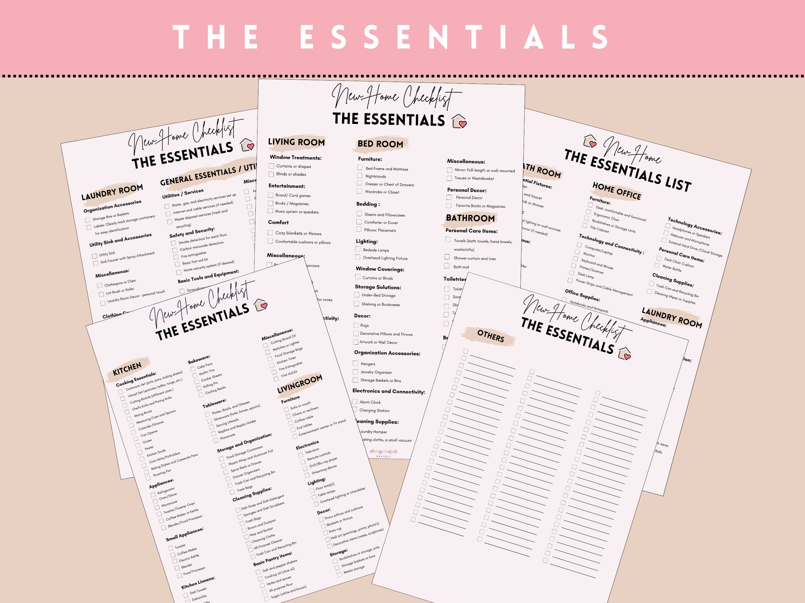 First Home Essentials Checklist, Moving Checklist Printable, New Home Planner, First Home ...