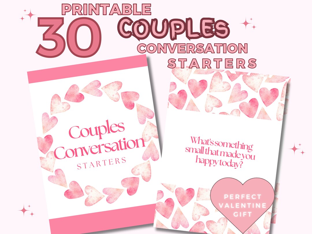 Couples Conversation Starters Printable Valentine's Day Gift, Last ...