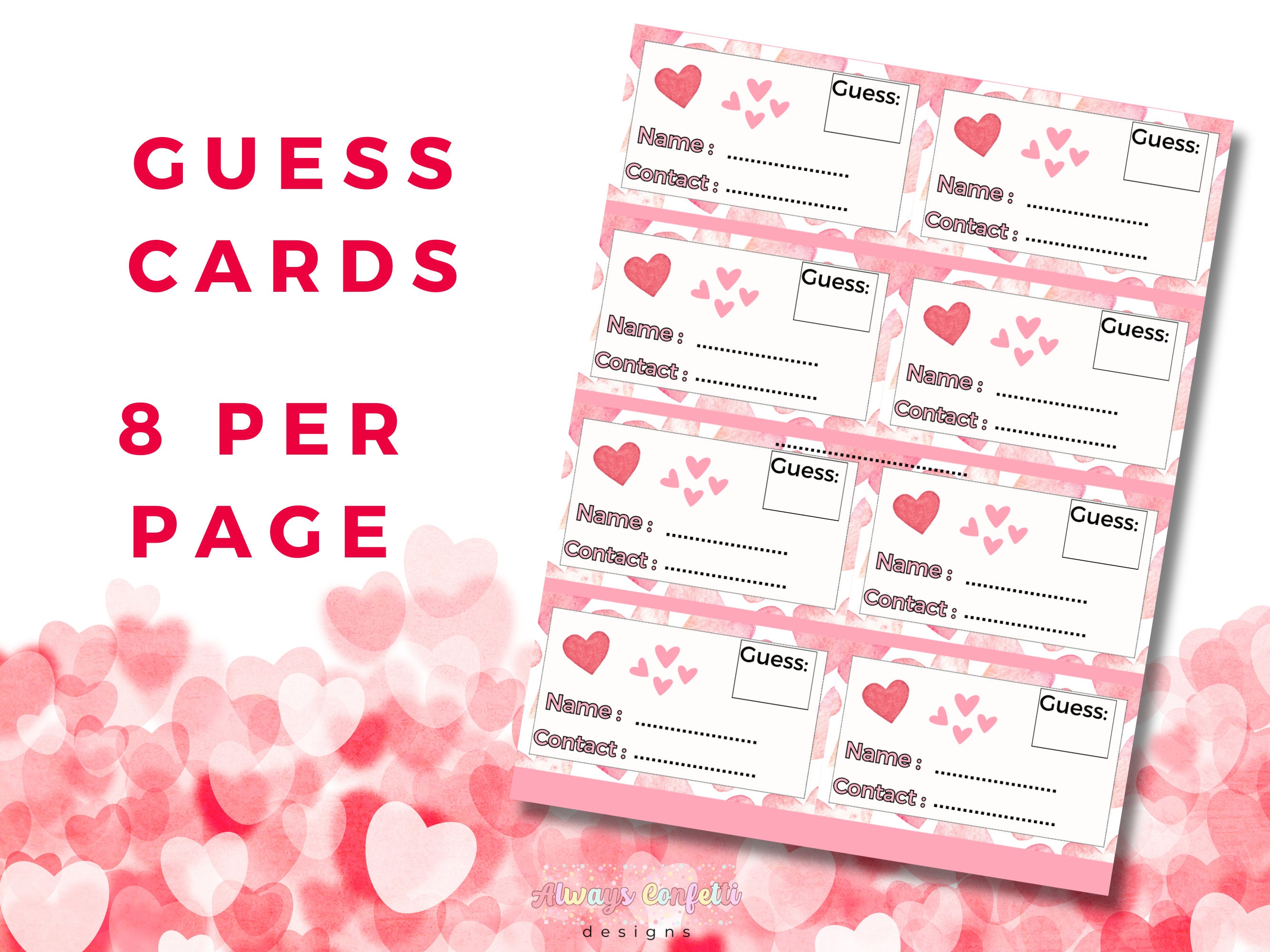 Valentines Candy Guessing Game, How Many Candies Are in the Jar Game ...