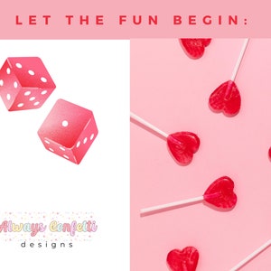 Valentines Day Candy Dice Game, Printable Valentines Day Game for Kids ...