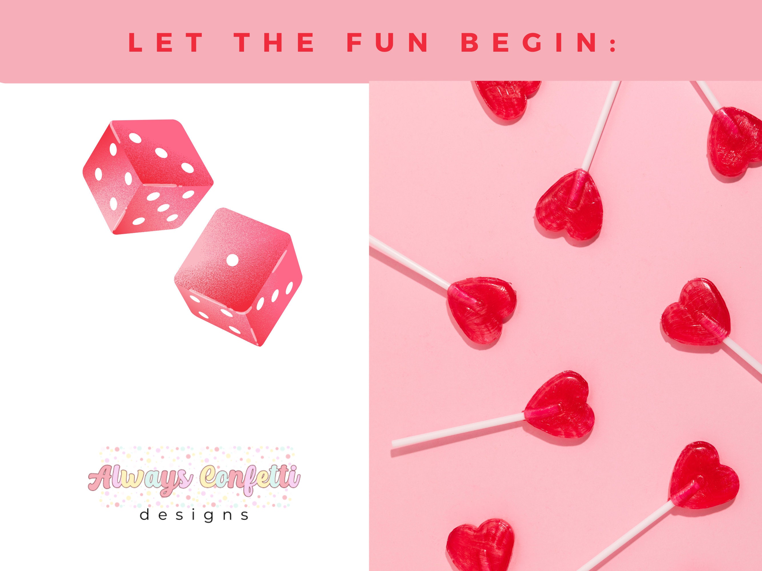 Valentines Day Candy Dice Game, Printable Valentines Day Game for Kids ...