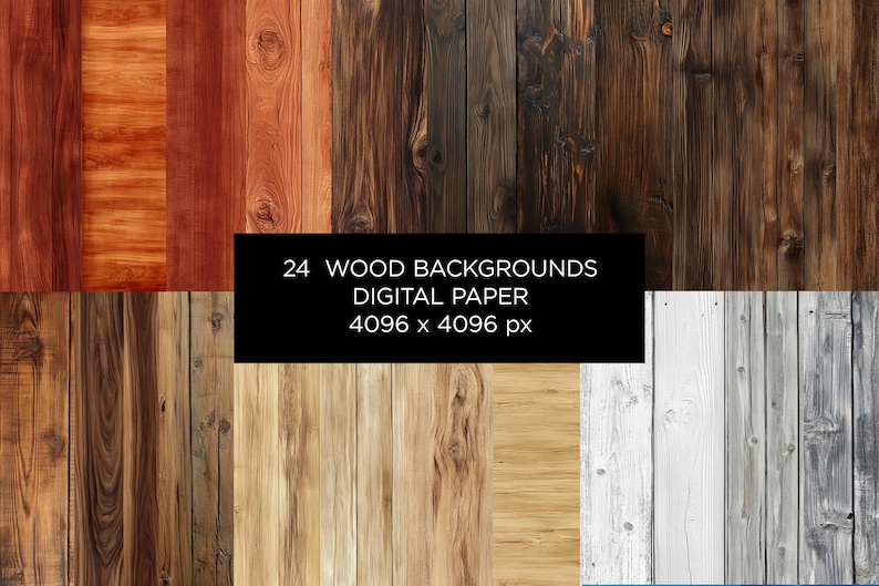 Wood Digital Paper Pack | 24 Wooden Texture Backgrounds - Etsy