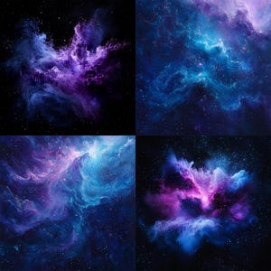 18 Galactic Nebula Digital Paper Pack - High-resolution Galaxy ...