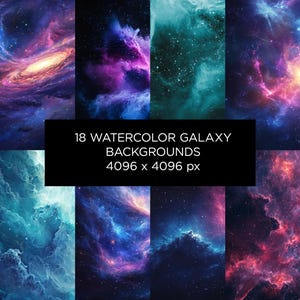 18 Galactic Nebula Digital Paper Pack - High-resolution Galaxy ...