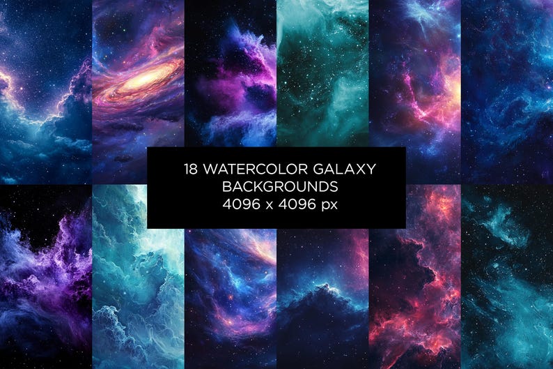 18 Galactic Nebula Digital Paper Pack - High-resolution Galaxy ...