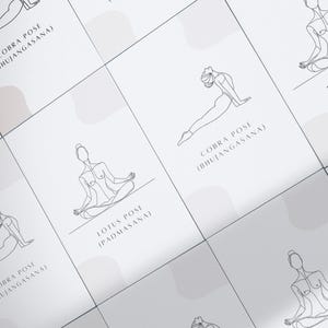 20 Printable Minimalist Yoga Pose Cards - Instant Download for Yoga ...