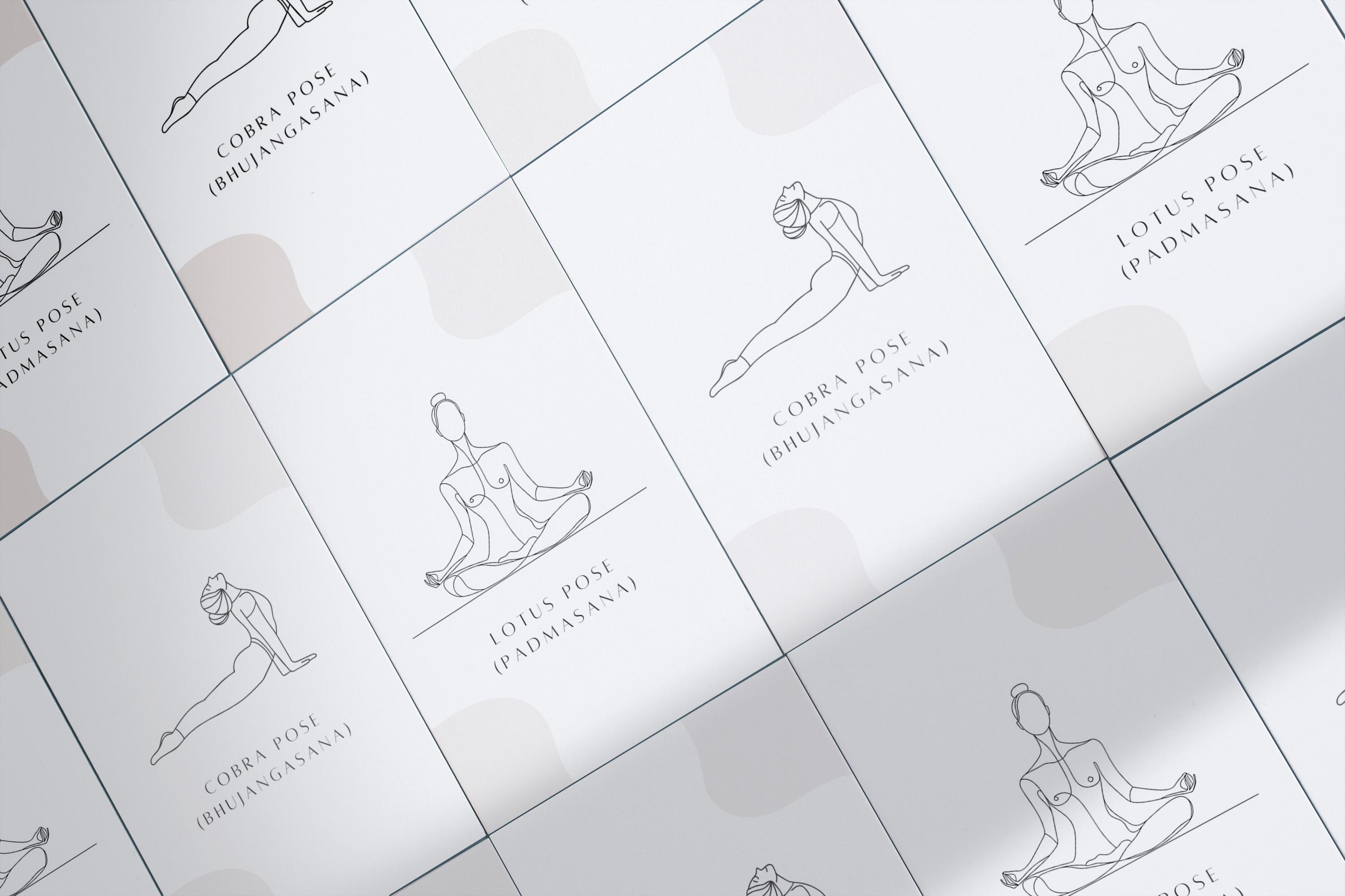 20 Printable Minimalist Yoga Pose Cards - Instant Download for Yoga ...