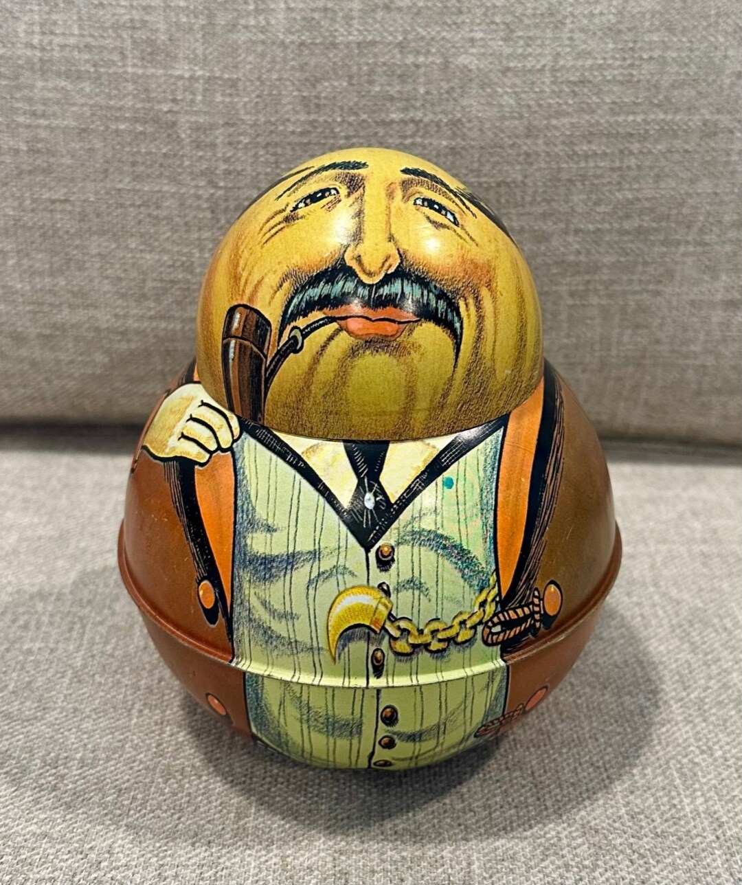 1979 Bristol Ware Businessman Roly Poly Antique Tobacco Tin - Etsy