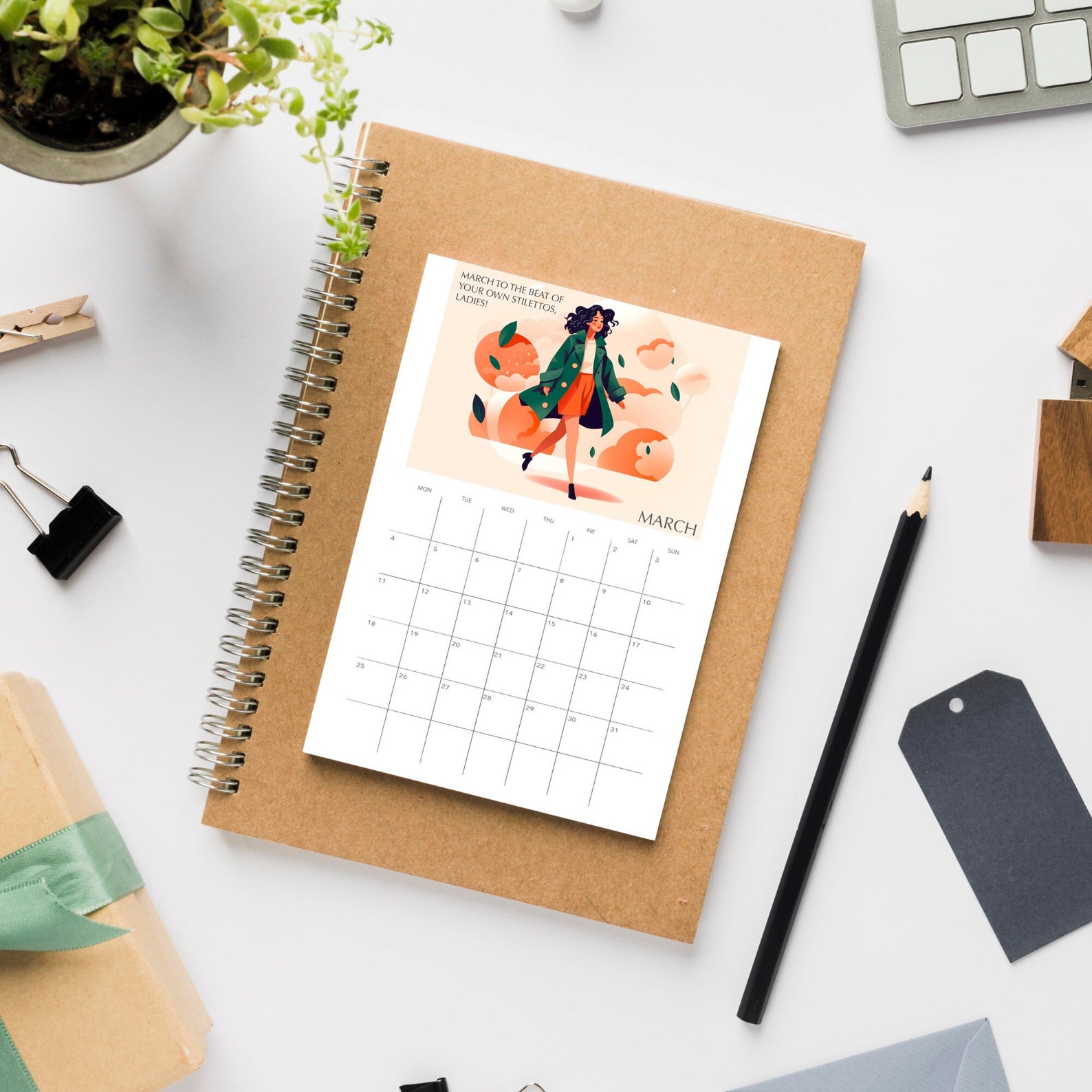 2024 Female Empowerment Digital Calendar Planner, Female Energy ...