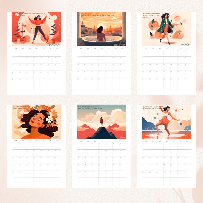 2024 Female Empowerment Digital Calendar Planner, Female Energy ...