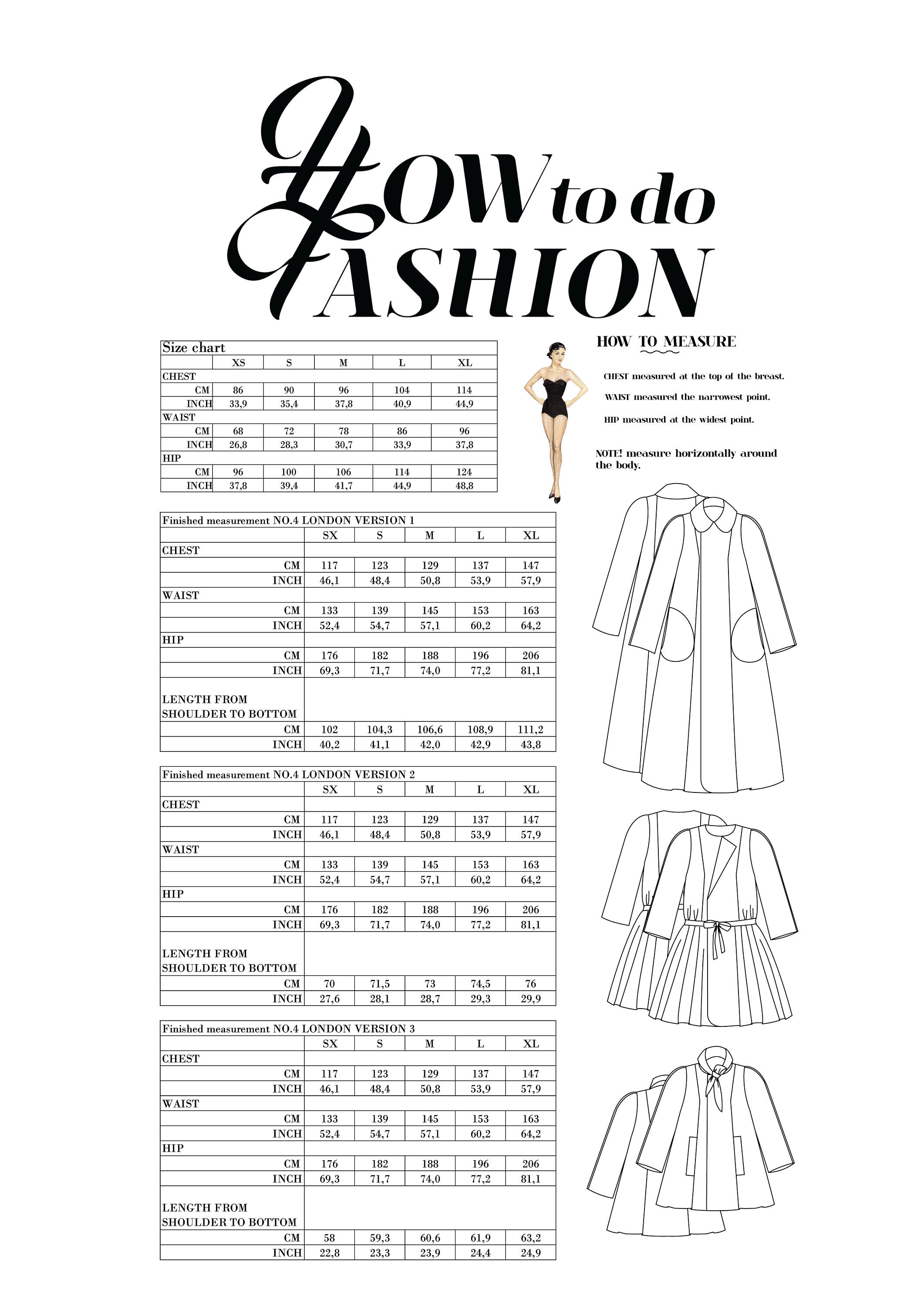 3 in 1 Coat Sewing Pattern for Vintage Inspired Look, No. 4 London From ...