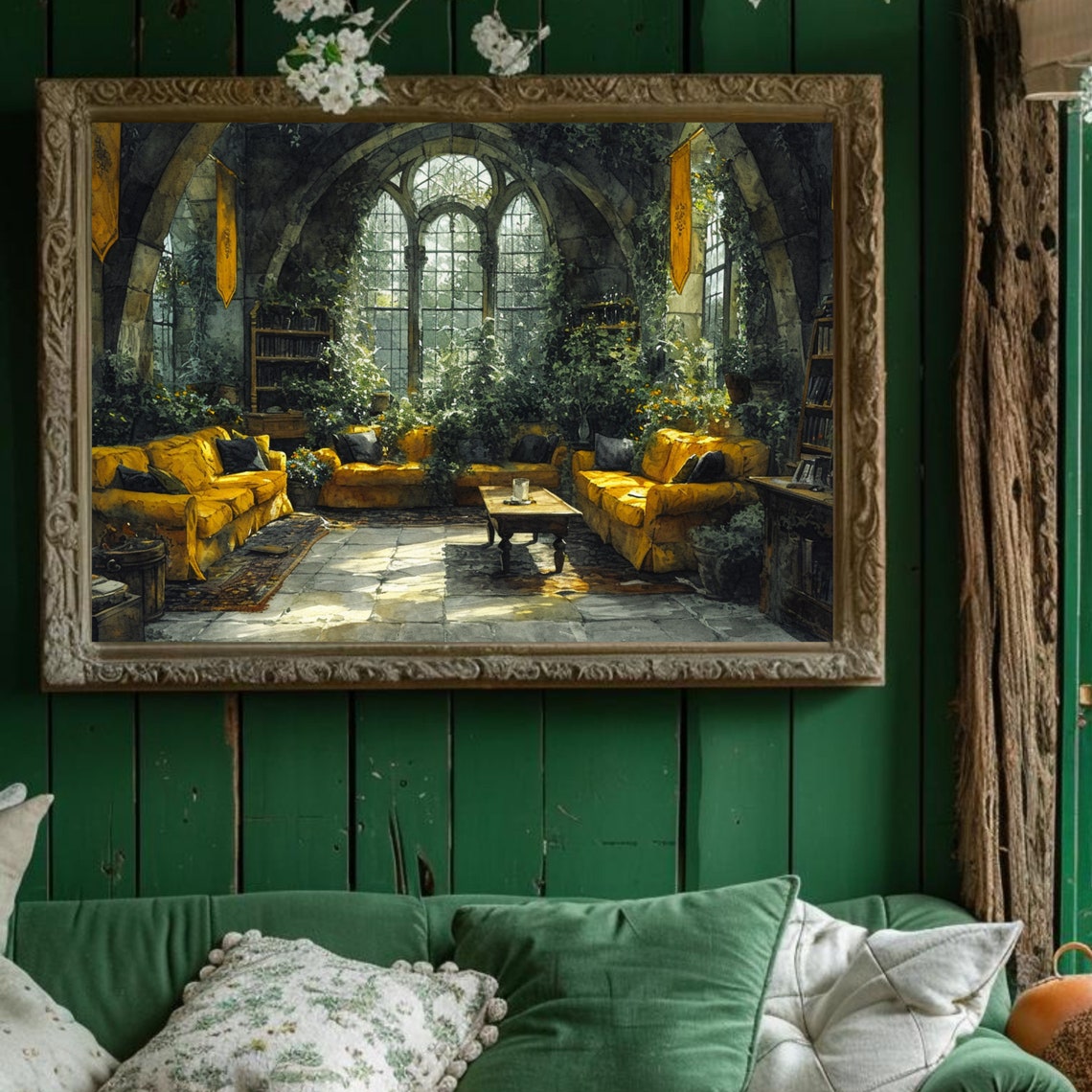 Poster Yellow Common Room Magic School Dark Academia Fantasy Fan Art ...