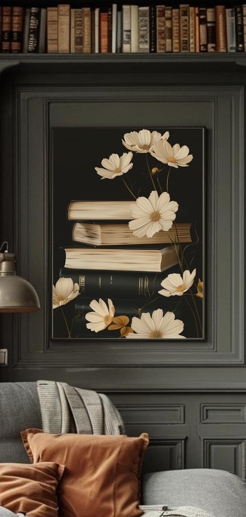 Vintage Inspired Dark Academia Poster Floral Wallart Dark Cottagecore ...