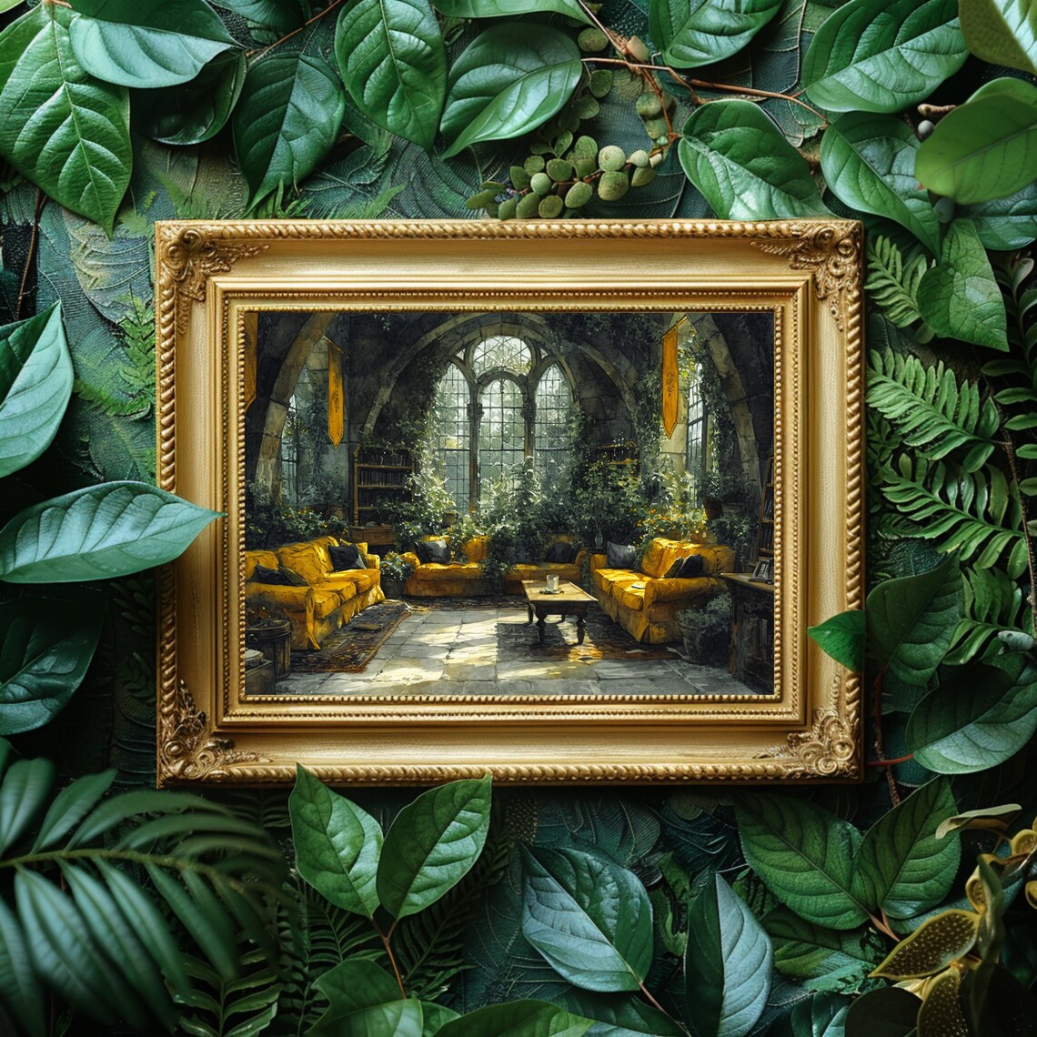 Poster Yellow Common Room Magic School Dark Academia Fantasy Fan Art ...