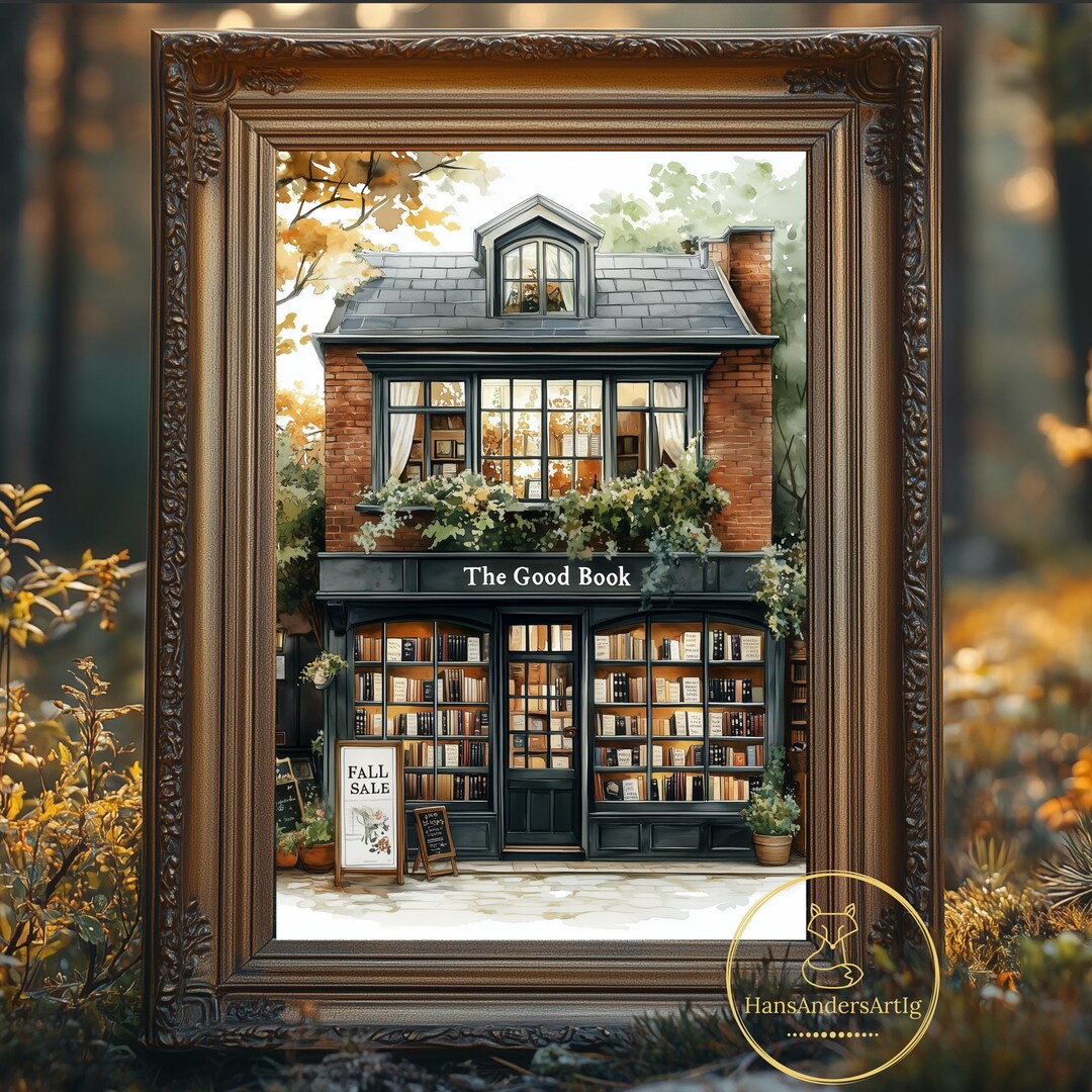 Bookstore Poster Bookshop Wall Decor Cottagecore Print Book Lover Gift ...