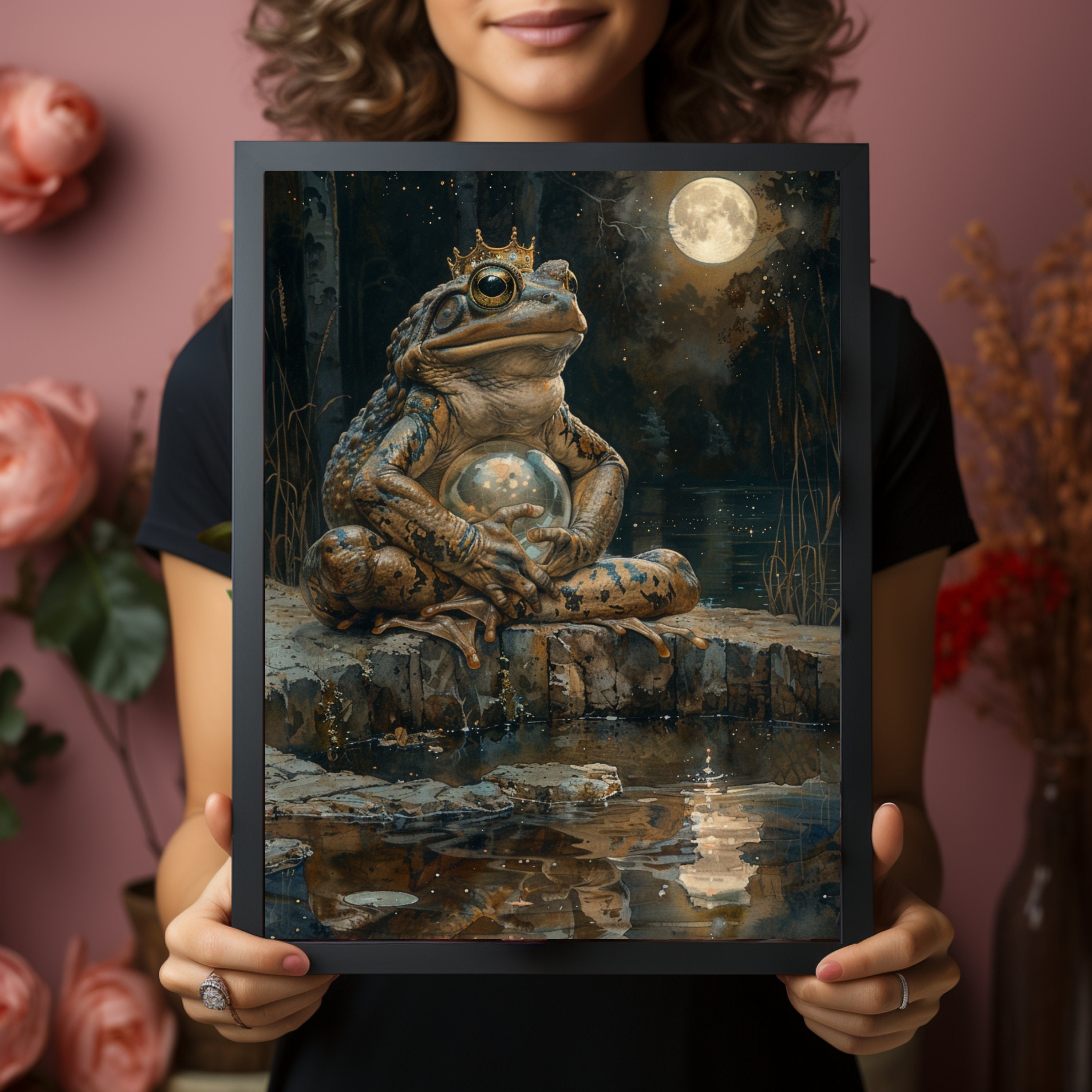 Poster Frog Prince Wall Decor Fairy Tale Brothers Grimm Art Print Frog ...