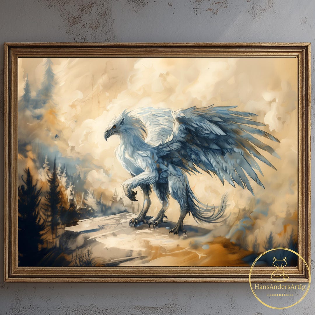 Hippogriff Poster Magic Creature School Dark Academia Fantasy Fan Art ...