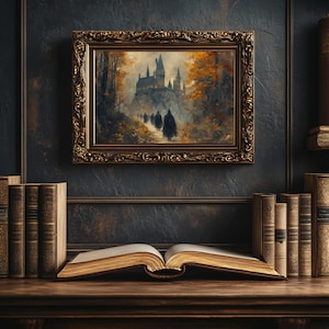 Wizard Poster Magic Castle Vintage Style Painting Art Print Fantasy Fan ...