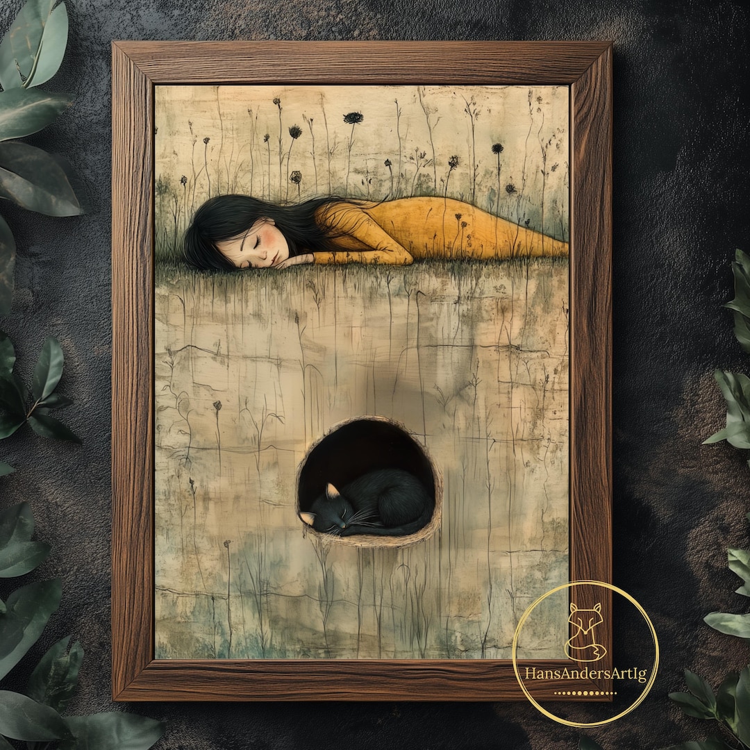 Deceased Black Cat Poster Memorial Art Cat Grieving Memory Home Decor ...