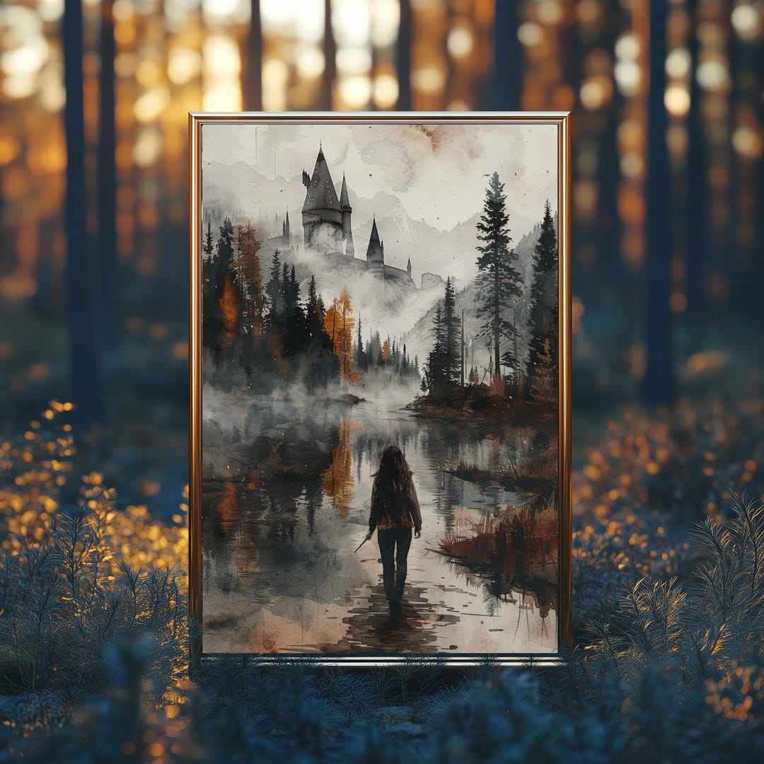 Wizard School Poster Witch Print Magic Castle Gift For Fantasy Fan Art ...