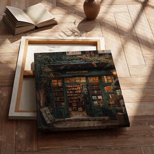 Vintage Style Bookstore Painting Poster Print Poster Book Lover Gift ...