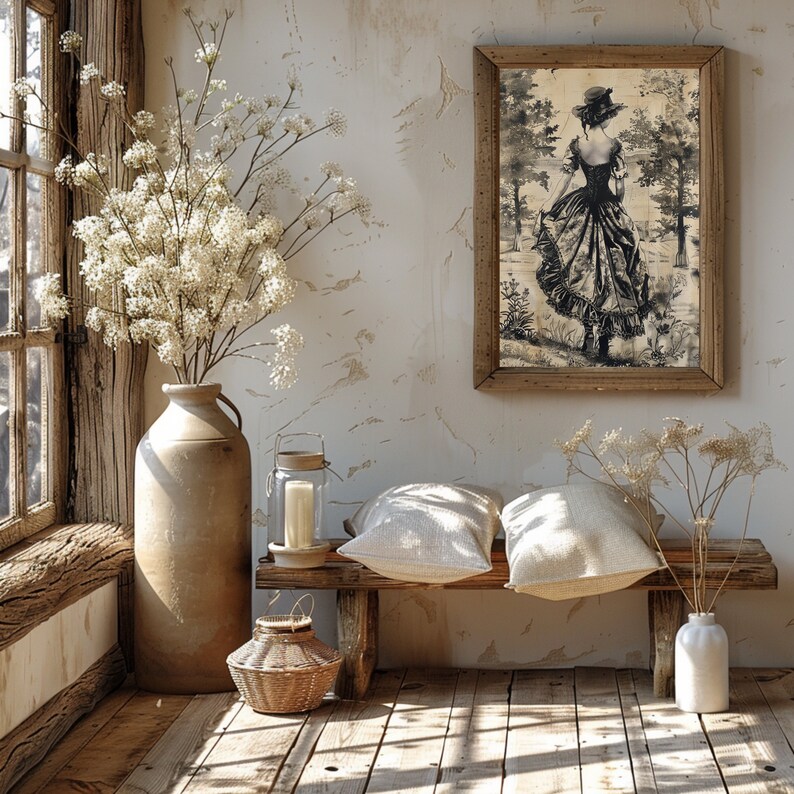 Vintage Style Toile Poster Light Cottagecore Light Academia Old Fashion ...