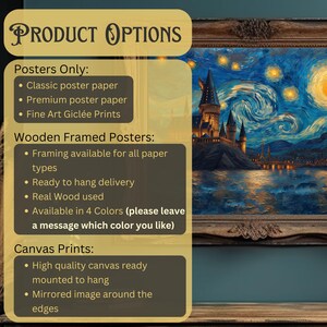Magic Castle Poster Van Gogh Style Vintage Inspired Art Print Wizard ...