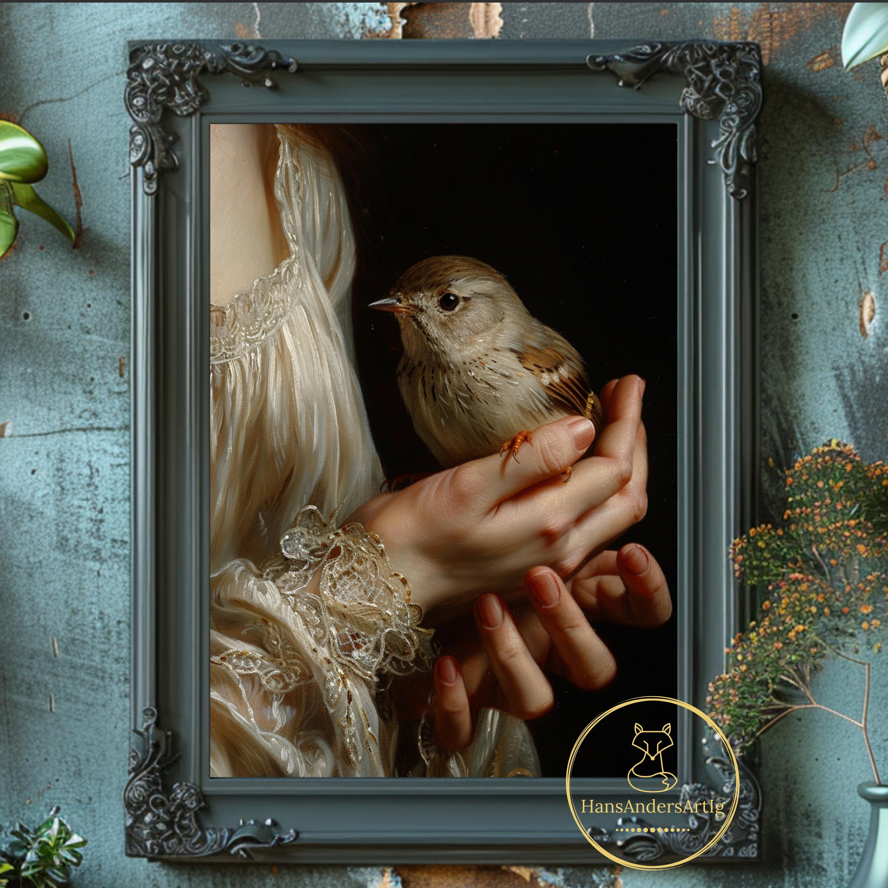 Dark Cottagecore Bird Poster Vintage Style Wall Art Dark Academia ...