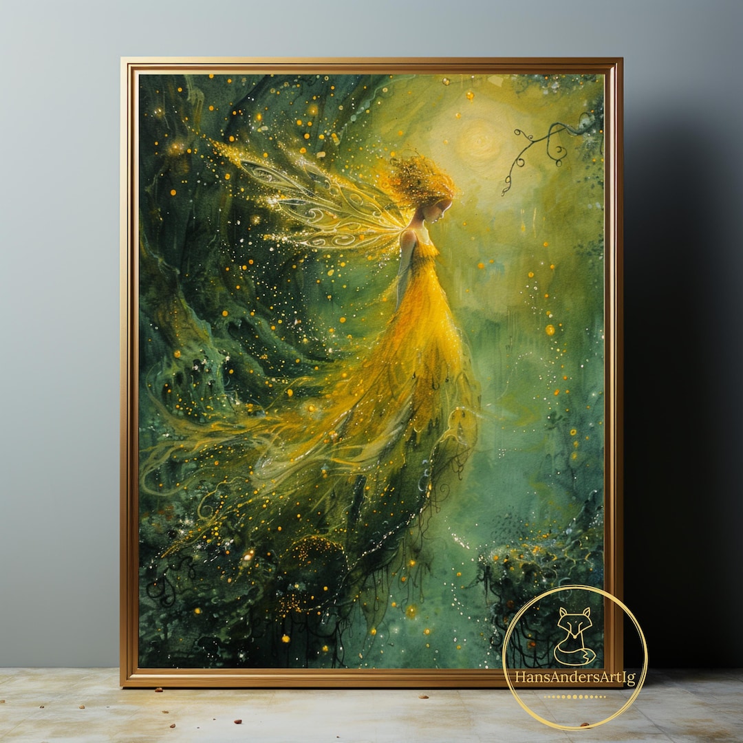 Fairy Poster Elf Print Fairycore Style Painting Light Academia Light ...