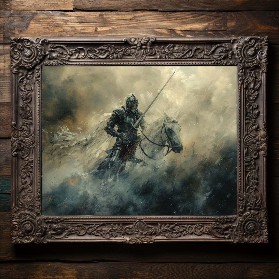 Medieval Knight Poster Historic Hero Epic Vintage Style Print Dark ...