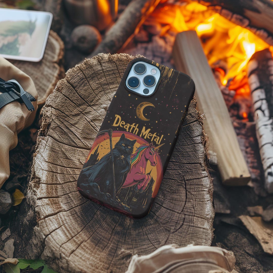 Death Metal Black Cat Magic Phone Case iPhone Samsung or Google Pixel ...