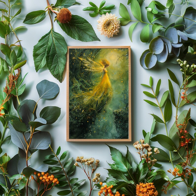 Fairy Poster Elf Print Fairycore Style Painting Light Academia Light ...