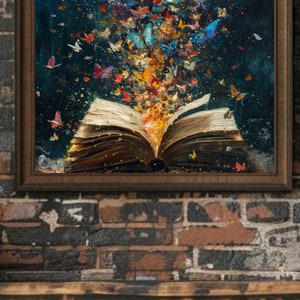 Book Art Poster Reading Painting Print Book Lover Gift Wallart ...