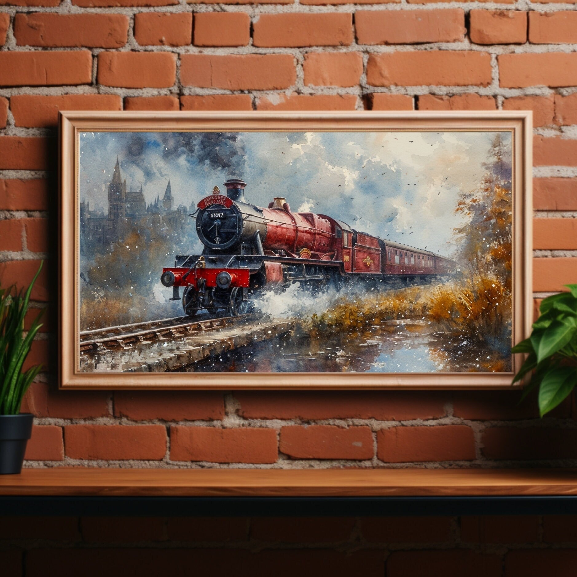 Art Print Magic Train Poster Steam Train Wall Decor Wizard School Dark ...