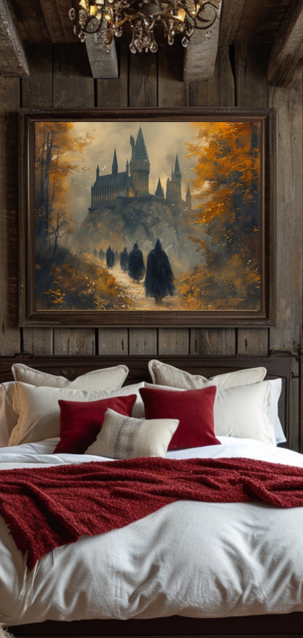Wizard Poster Magic Castle Vintage Style Painting Art Print Fantasy Fan ...