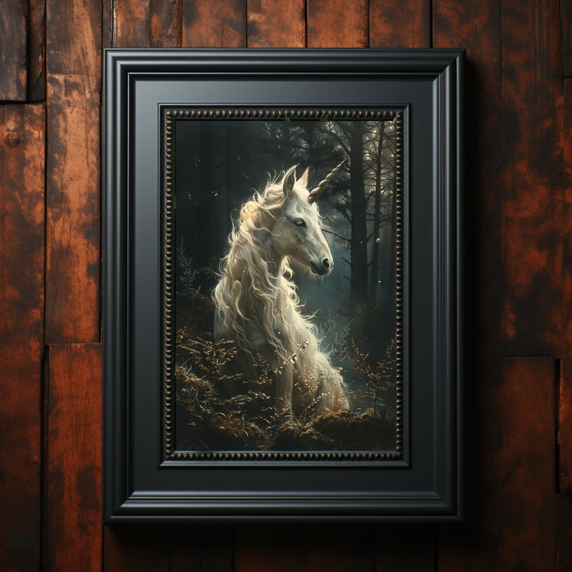 Vintage Style Poster Unicorn Painting Print Unicorn Gift Wallart ...