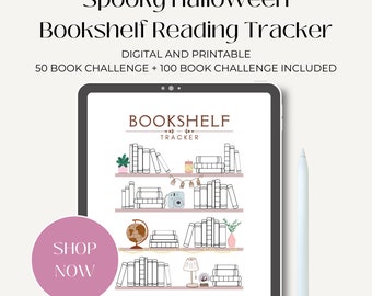Reading Tracker Printable, Bookshelf Reading Log, Nature Themed, Book ...