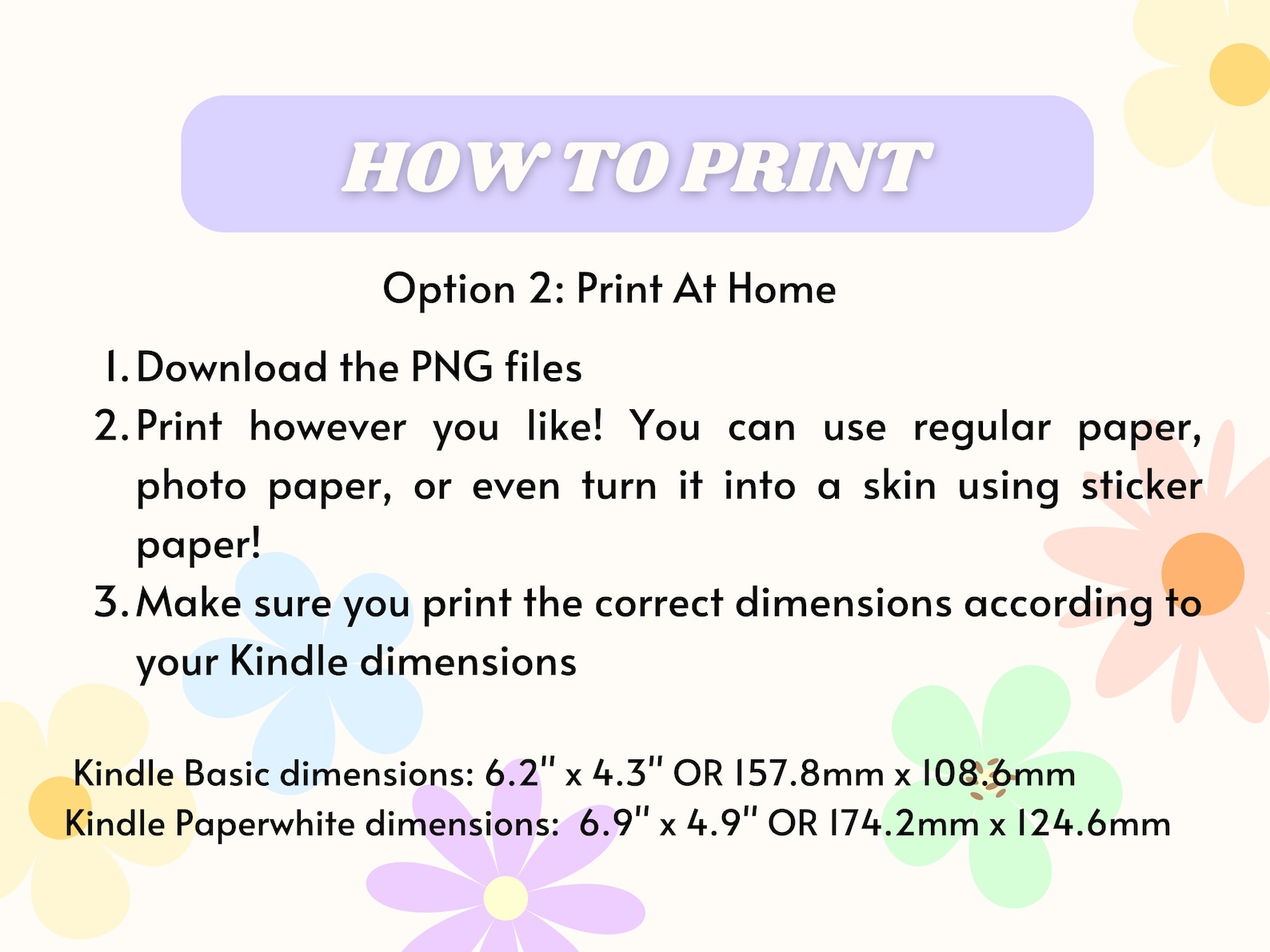 Kindle Skin Decal Case Insert Purple Flowers Floral Design | DIGITAL ...