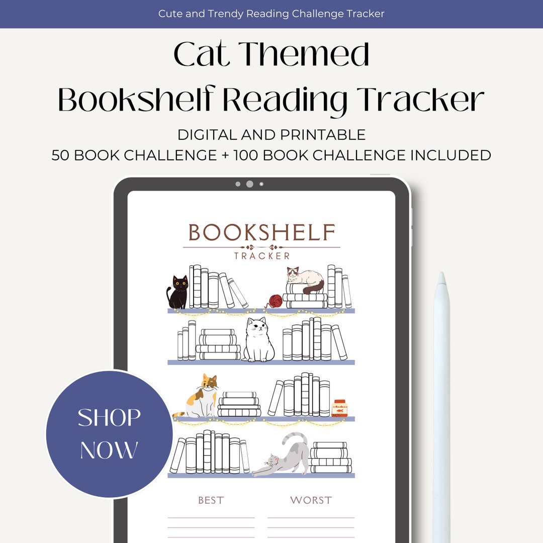 Cat Themed Reading Tracker Printable, Halloween Bookshelf Reading Log ...
