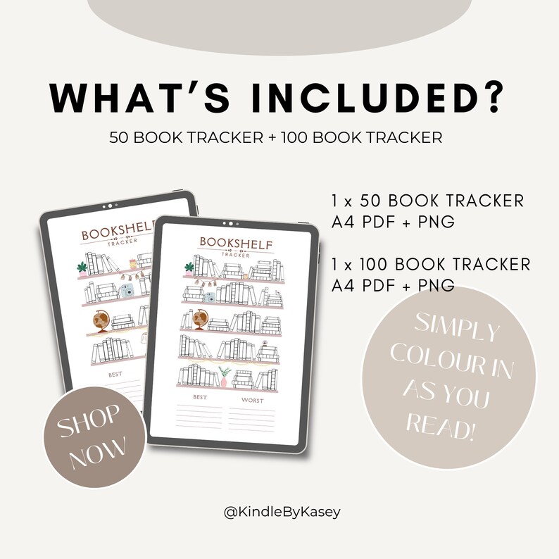 Reading Tracker Printable, Bookshelf Reading Log A4, Book Tracker ...