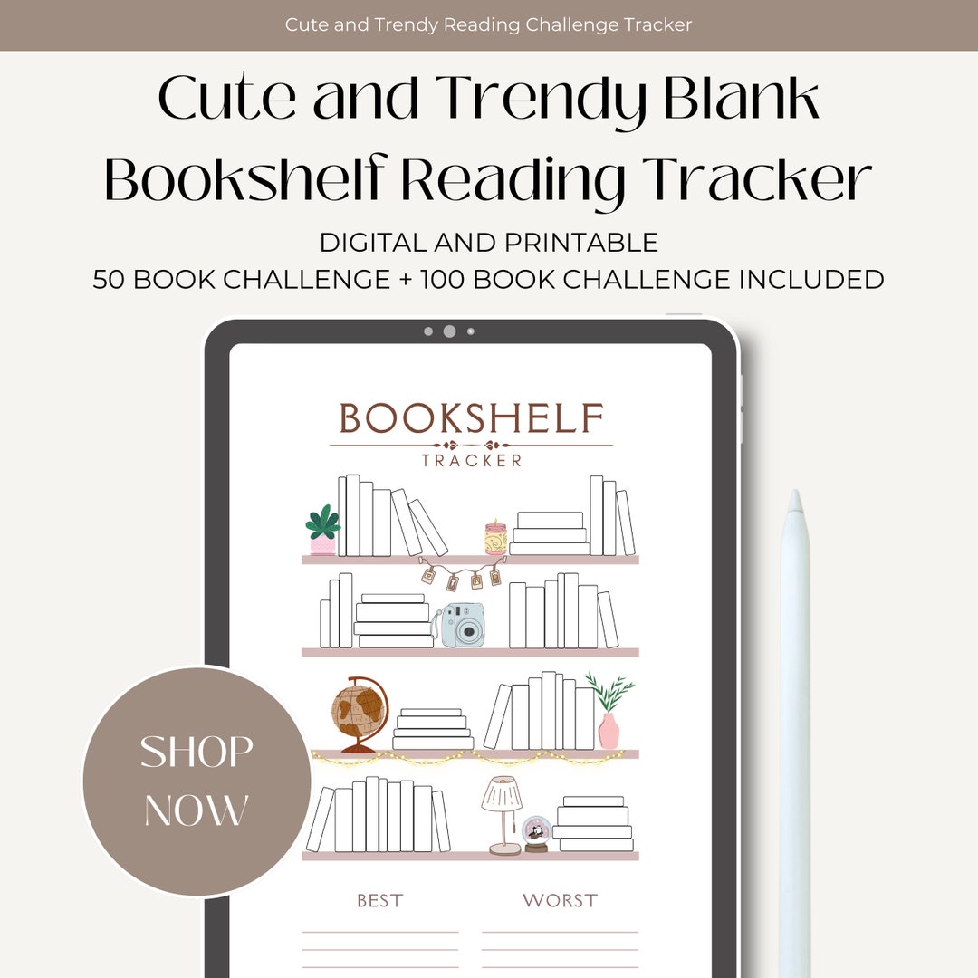 Book Tracker Printable Blank, Bookshelf Reading Log A4, Book Tracker ...