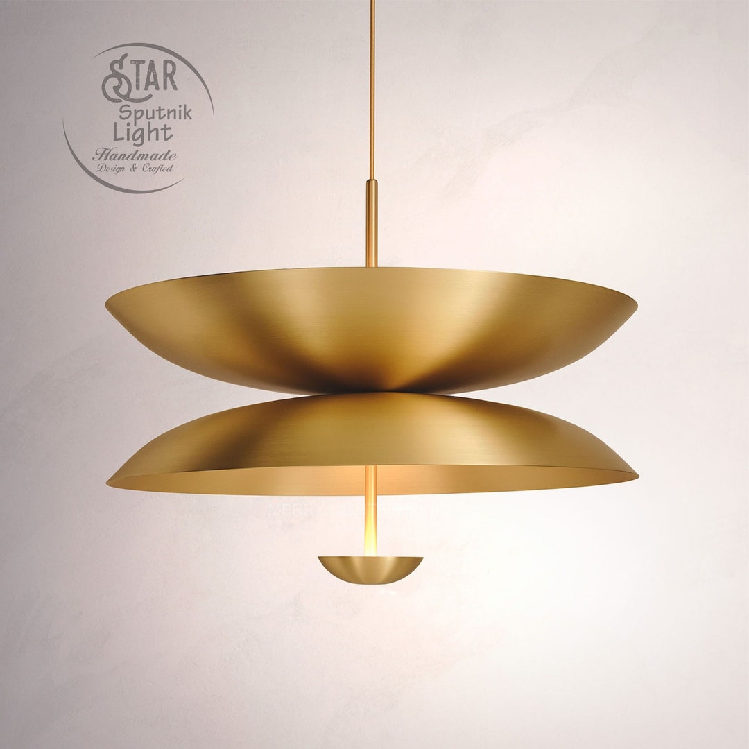 1950's Mid Century 3 Light Celling Flush Mount Fixture Pendant Light ...