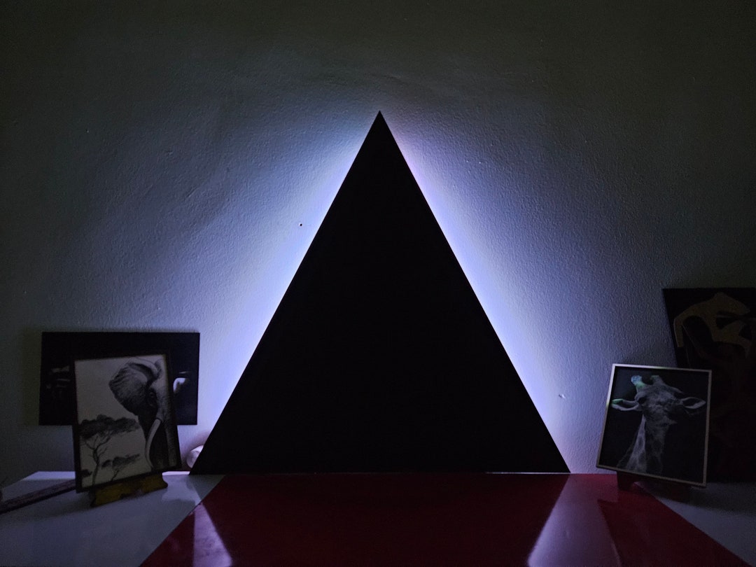 Triangle Led Sign Lighted Triangle Geometric Wall Decor Led Light Frame ...