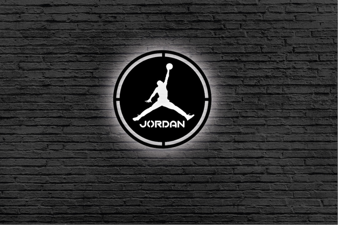 JORDAN Led Sign Lighted Jordan Wall Decor Led Light Frame Basketball ...