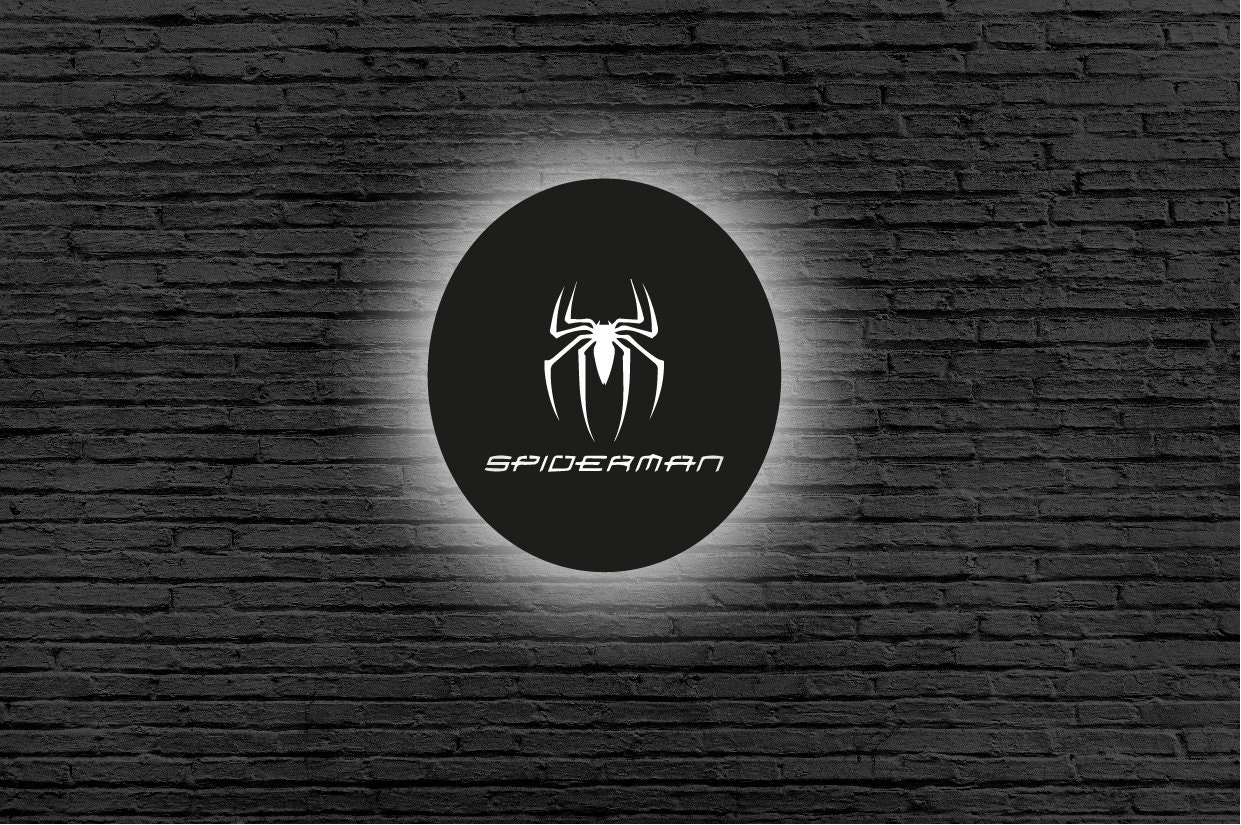 SPIDER MAN Led Sign Spider Man Logo Wall Decor Led Light Frame Film ...