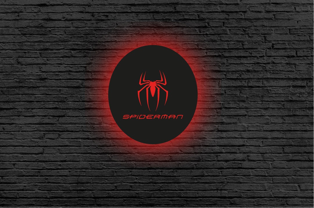 SPIDER MAN Led Sign Spider Man Logo Wall Decor Led Light Frame Film ...
